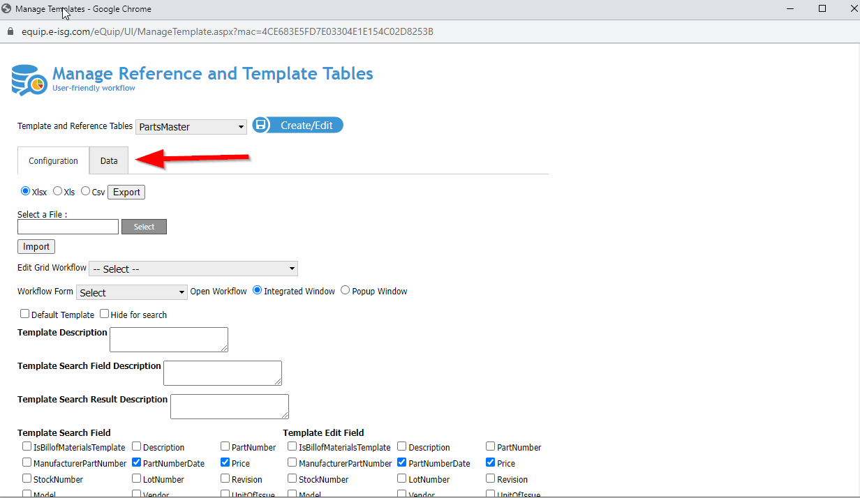 How to Update the Parts Master records in eQuip
